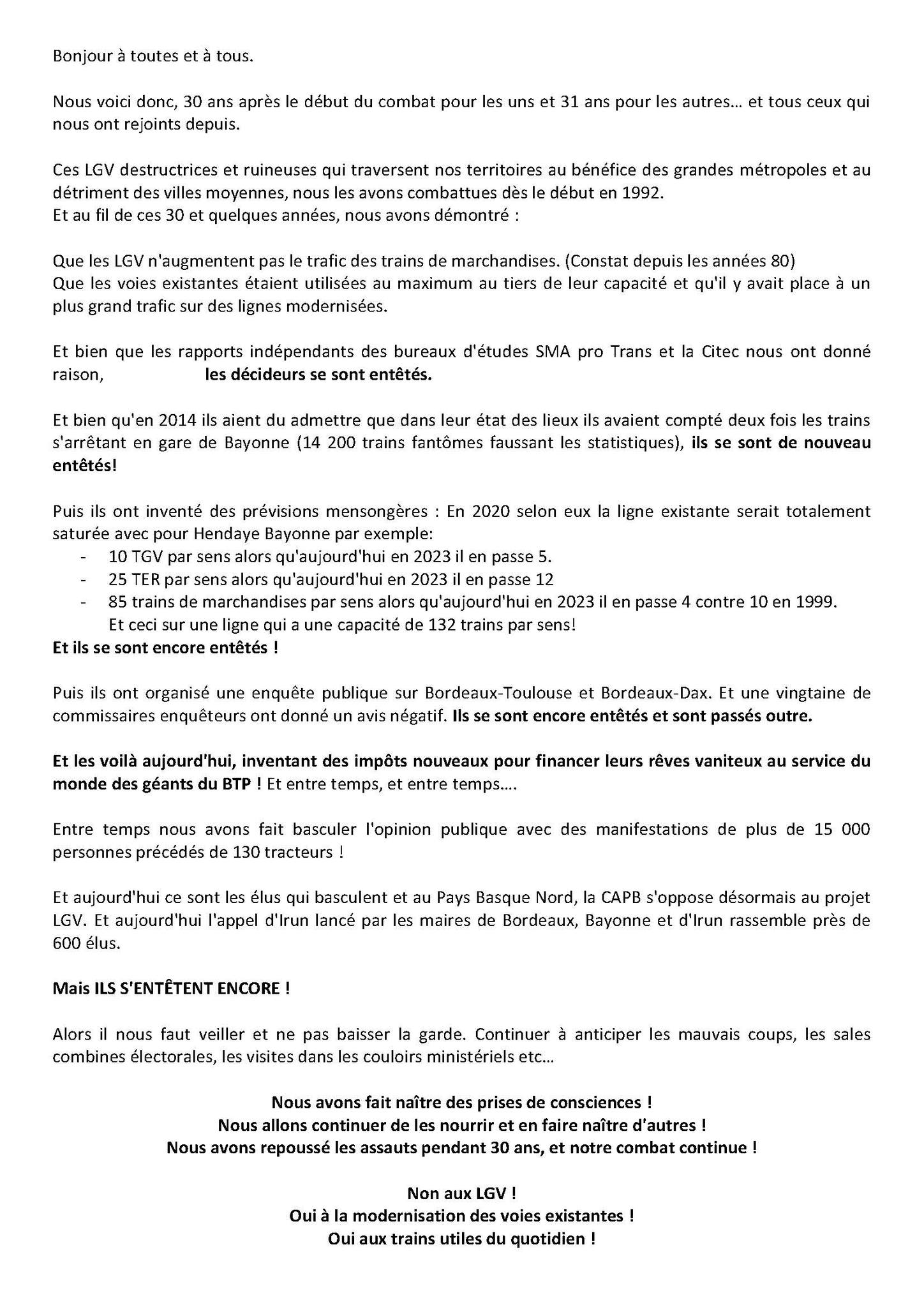 Pari gagné à Biriatou, pour un beau rassemblement anniversaire « NON ...